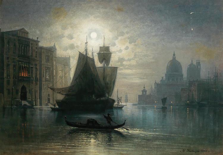 Venice, the Grand Canal in the Moonlight - Karl Heilmayer - WikiArt.org