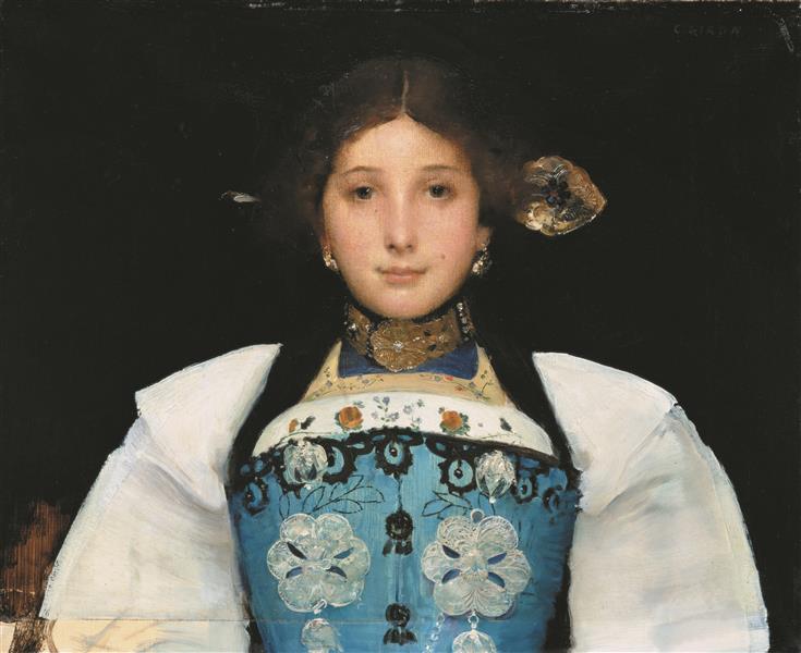 Young Girl from Unterwalden, 1899 - Charles Giron - WikiArt.org