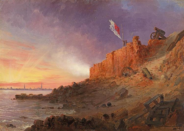 Evening Gun, Fort Sumter, 1864 - Conrad Wise Chapman - WikiArt.org