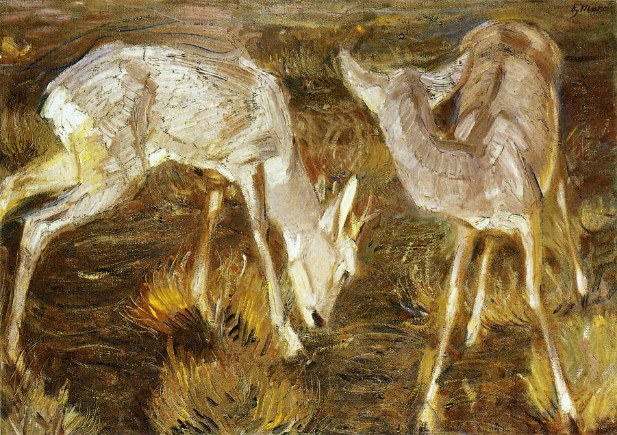 Deer at Dusk, 1909 - Franz Marc - WikiArt.org